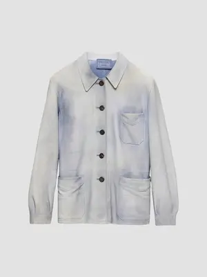 Prada Suede Caban Jacket - Blue
