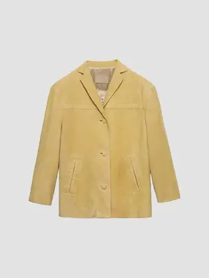 Prada Suede Caban Jacket - Yellow