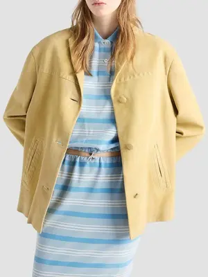 Prada Suede Caban Jacket - Yellow
