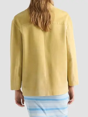 Prada Suede Caban Jacket - Yellow