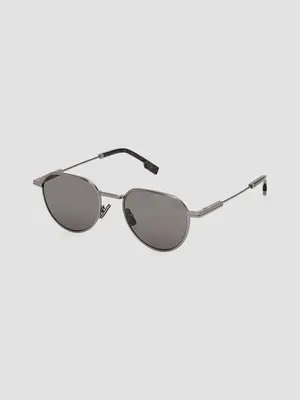 Zegna Metal Aviator 51mm Sunglasses - Grey