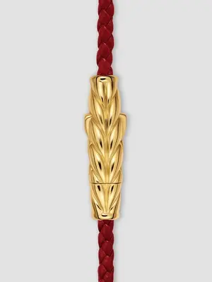 David Yurman Chevron Triple Wrap Bracelet In Leather - Red