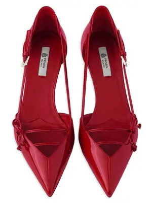 Prada Open Side Patent Leather Pumps - Red