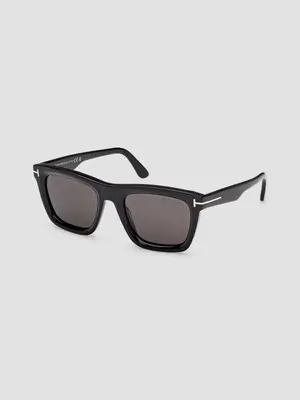 TOM FORD Lelio 52mm Rectangle Sunglasses Black
