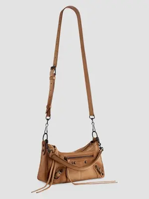 Balenciaga Le City Moto Shoulder Bag - Camel