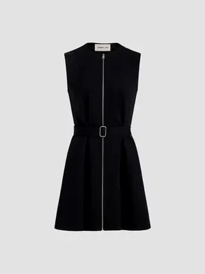 Derek Lam 10 Crosby Deeda Ponte Zip-front Mini Dress - Black