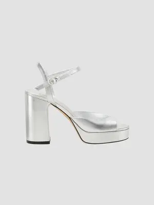 STUART WEITZMAN Dayna Ii 100mm Metallic Leather Platform Sandals