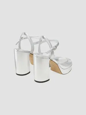 STUART WEITZMAN Dayna Ii 100mm Metallic Leather Platform Sandals