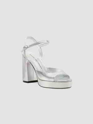 STUART WEITZMAN Dayna Ii 100mm Metallic Leather Platform Sandals