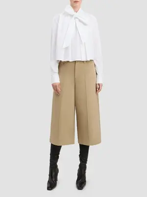 Derek Lam 10 Crosby Aiden Cotton Poplin Tieneck Blouse
