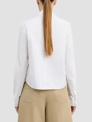 Derek Lam 10 Crosby Aiden Cotton Poplin Tieneck Blouse