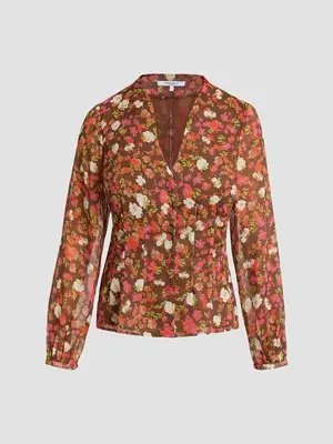 Santorelli Winnie Floral Georgette Blouse