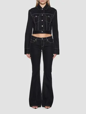 Ksubi Slim-fit Flocked Denim Trucker Jacket