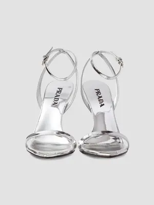 Prada Metallic Leather High-heeled Sandals