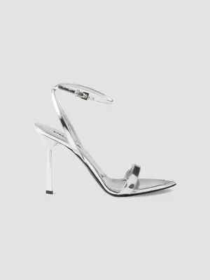Prada Metallic Leather High-heeled Sandals - Silver