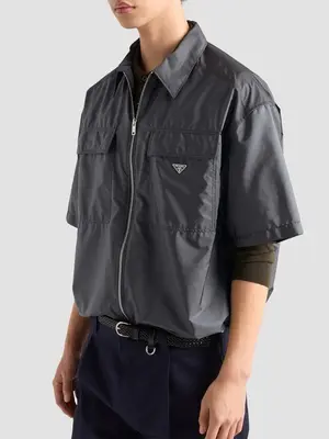 Prada Short-sleeved Light Re-nylon Shirt - Grey