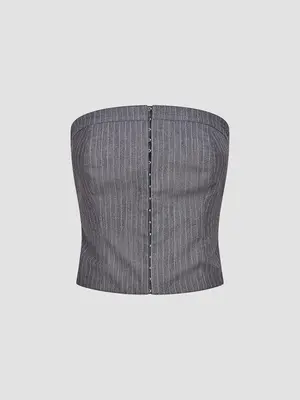 Ksubi Mondrian Pinstripe Bustier Top