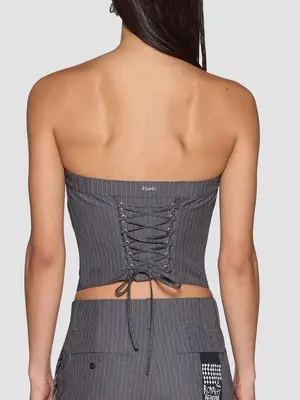 Ksubi Mondrian Pinstripe Bustier Top