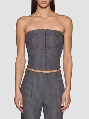 Ksubi Mondrian Pinstripe Bustier Top