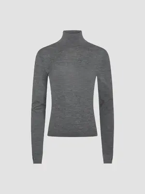 Derek Lam 10 Crosby David Mercerized Wool-cashmere Turtleneck Top - Thunder