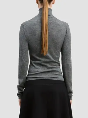 Derek Lam 10 Crosby David Mercerized Wool-cashmere Turtleneck Top