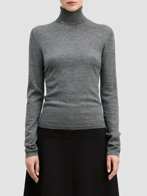 Derek Lam 10 Crosby David Mercerized Wool-cashmere Turtleneck Top