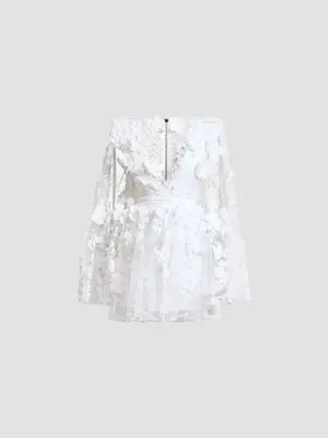 ZHIVAGO Isadora Floral Applique Minidress - White
