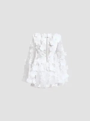ZHIVAGO Isadora Floral Applique Minidress - White