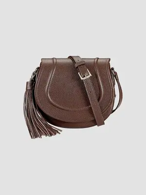 Gigi New York Jenni Pebbled Leather Saddle Bag - Brown