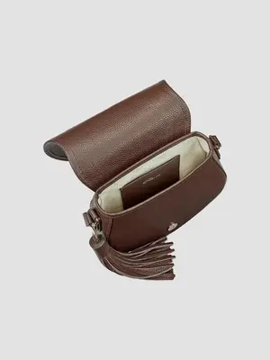 Gigi New York Jenni Pebbled Leather Saddle Bag - Brown