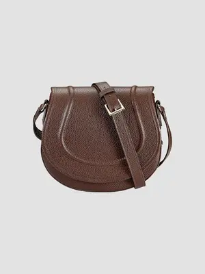 Gigi New York Jenni Pebbled Leather Saddle Bag - Brown