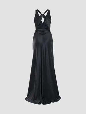ZHIVAGO Halterneck A-line Gown - Black