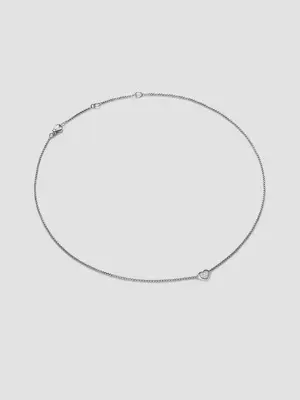 David Yurman Puffy Heart Pendant Necklace In Sterling Silver With Diamonds, 7.8 Mm