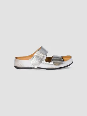 Miu Miu Bleached Leather Sandals - Silver