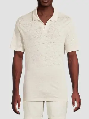 Onia Shaun Linen Polo Shirt - Stone