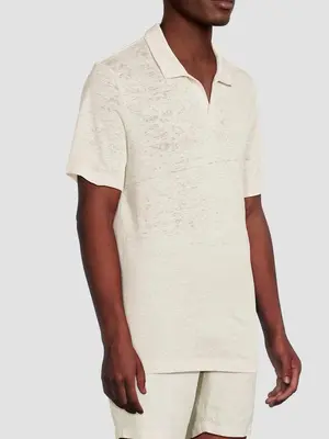 Onia Shaun Linen Polo Shirt - Stone