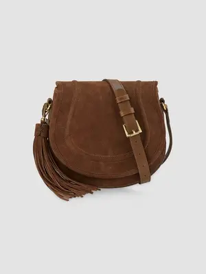 Gigi New York Jenni Suede Saddle Bag - Brown