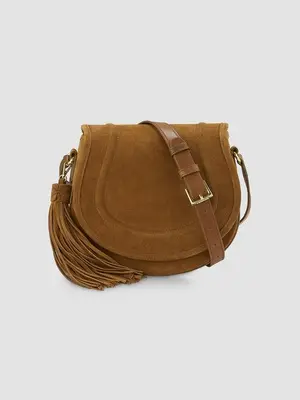 Gigi New York Jenni Suede Saddle Bag - Walnut