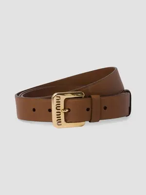 Miu Miu Nappa Leather Belt - Brown