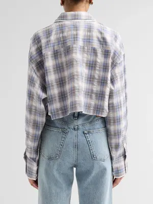 Ksubi Balter Embellished Plaid Cotton Crop Shirt