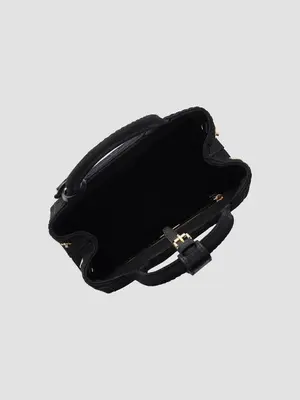 Prada Jardinière Cotton Canvas Mini Top Handle Bag - Black