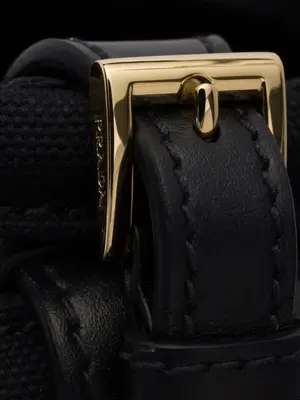 Prada Jardinière Cotton Canvas Mini Top Handle Bag - Black