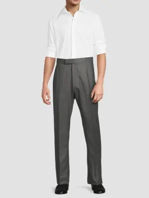Thom Browne Fit 1 Back-strap Wool Twill Trousers - Grey