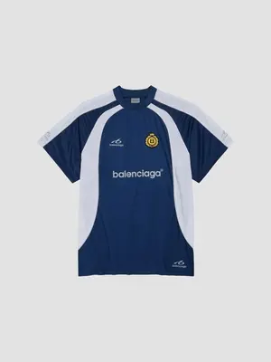 Balenciaga Soccer Oversized T-shirt - Navy