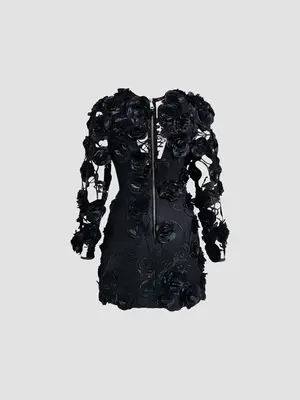 ZHIVAGO Aonia Embellished Floral Mesh Minidress