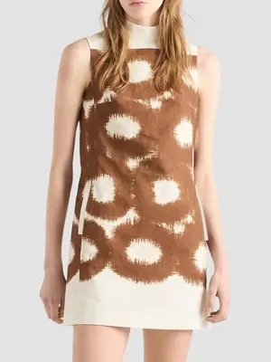 Prada Printed Canvas Mini-dress