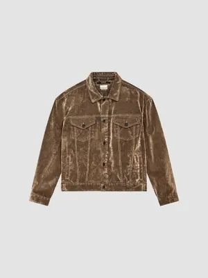 Ksubi Oh G Flocked Cotton Corduroy Trucker Jacket