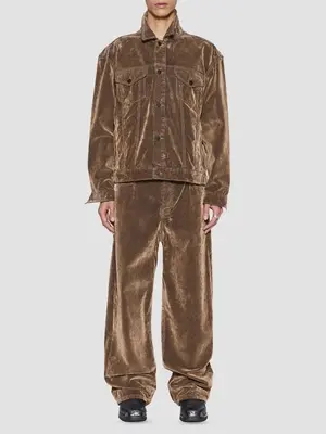 Ksubi Oh G Flocked Cotton Corduroy Trucker Jacket