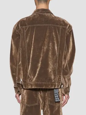 Ksubi Oh G Flocked Cotton Corduroy Trucker Jacket