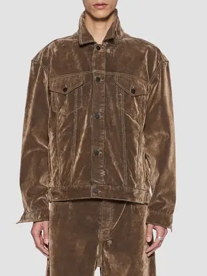 Ksubi Oh G Flocked Cotton Corduroy Trucker Jacket